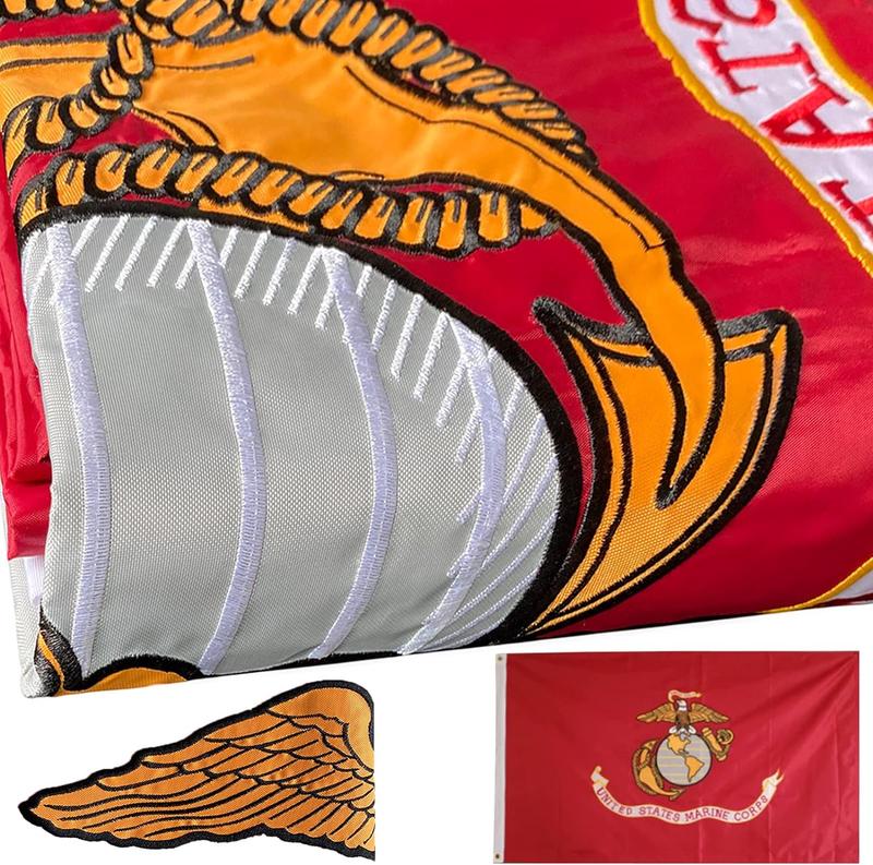 Embroidered Double Sided USMC Marine Corps Flag 3x5 Outdoor-3Ply Heavy ...