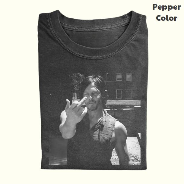 The Walking Dead Vintage Graphic Tee, Daryl Dixon Middle Finger T-Shirt ...