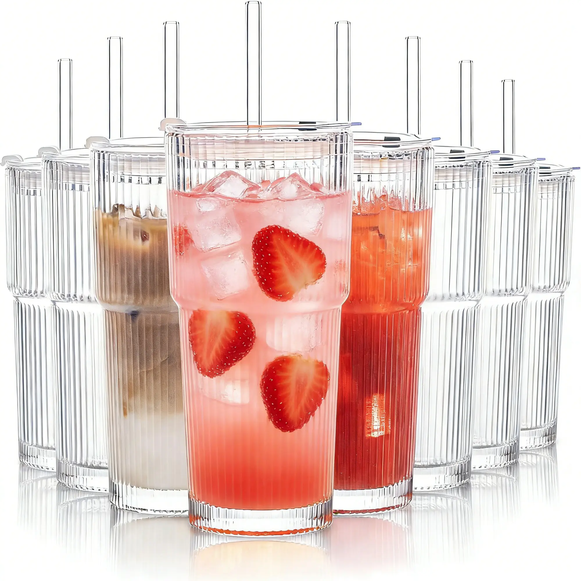 High Transparency Glass Cup Large Capacity Heat Resistant Cold ...