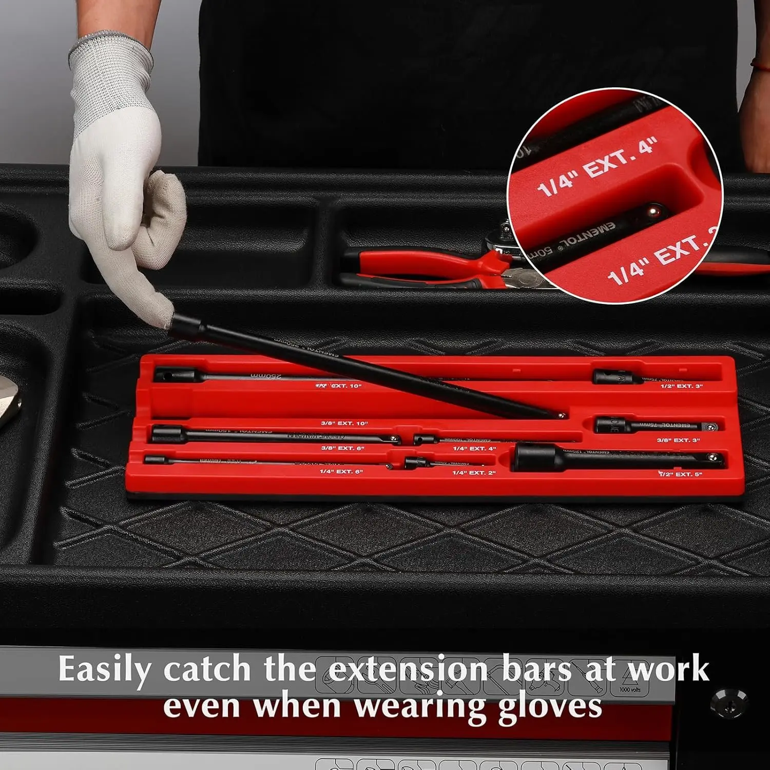 2 count Extension Bar Holder and Socket Accessory Holder, Red, Organize ...