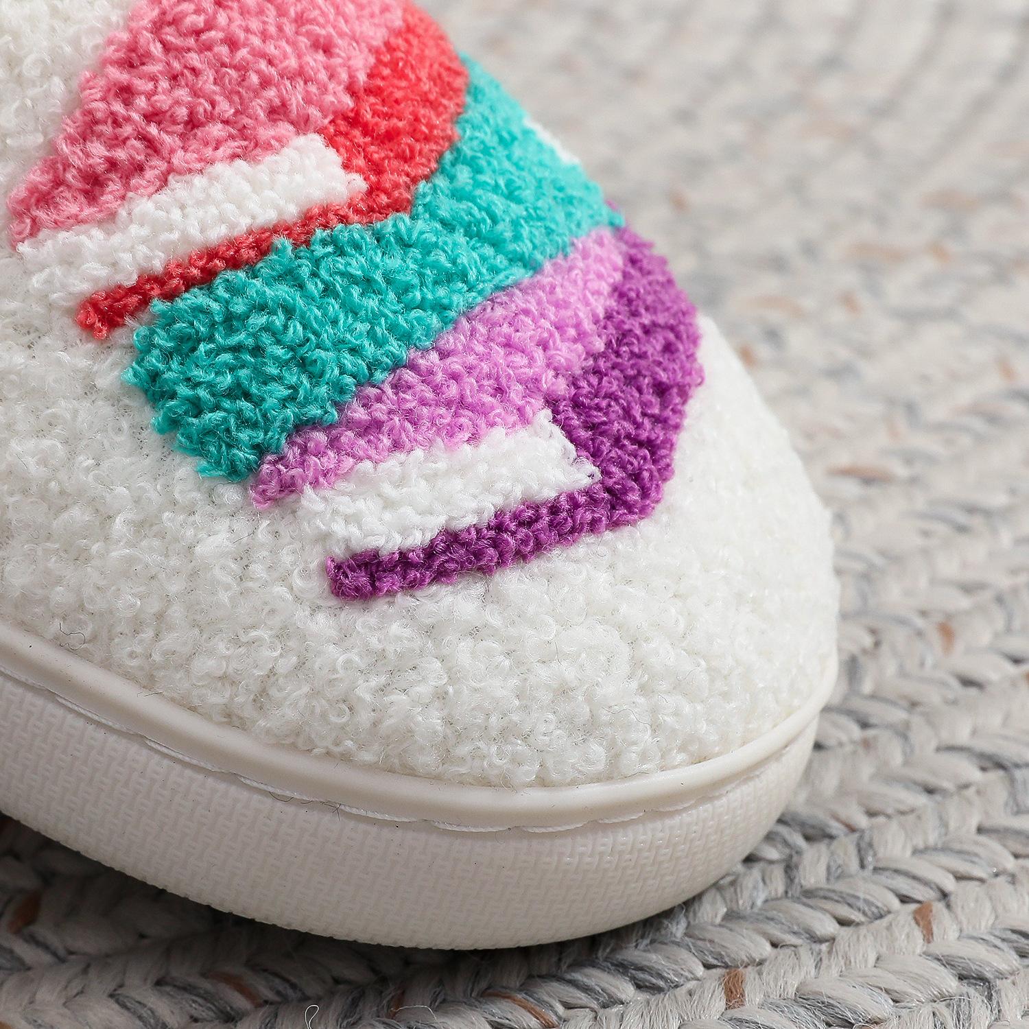 Women's Cute Preppy Book Stack Slippers Soft Faux Fur Warm Cozy Non ...