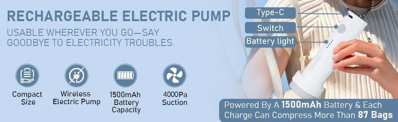 Cordless Travel Vacuum Storage Compression Bag Set 15 Pack -Vacuum Bags ...