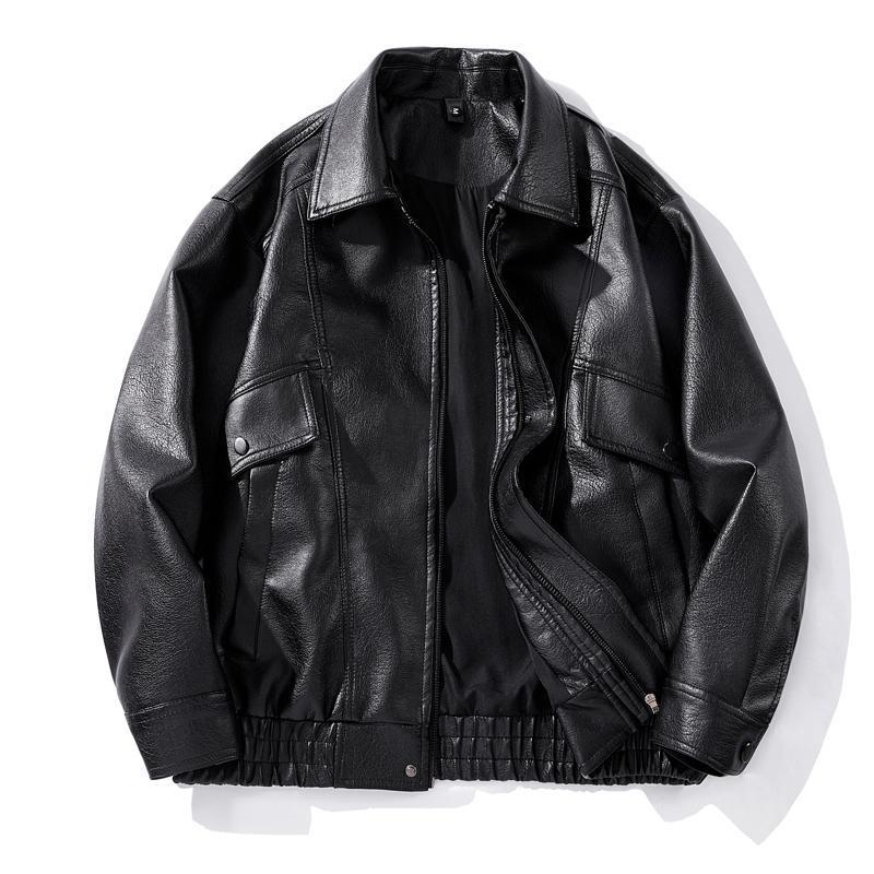 BIGWIG men's autumn and winter casual faux leather bomber jacket ...
