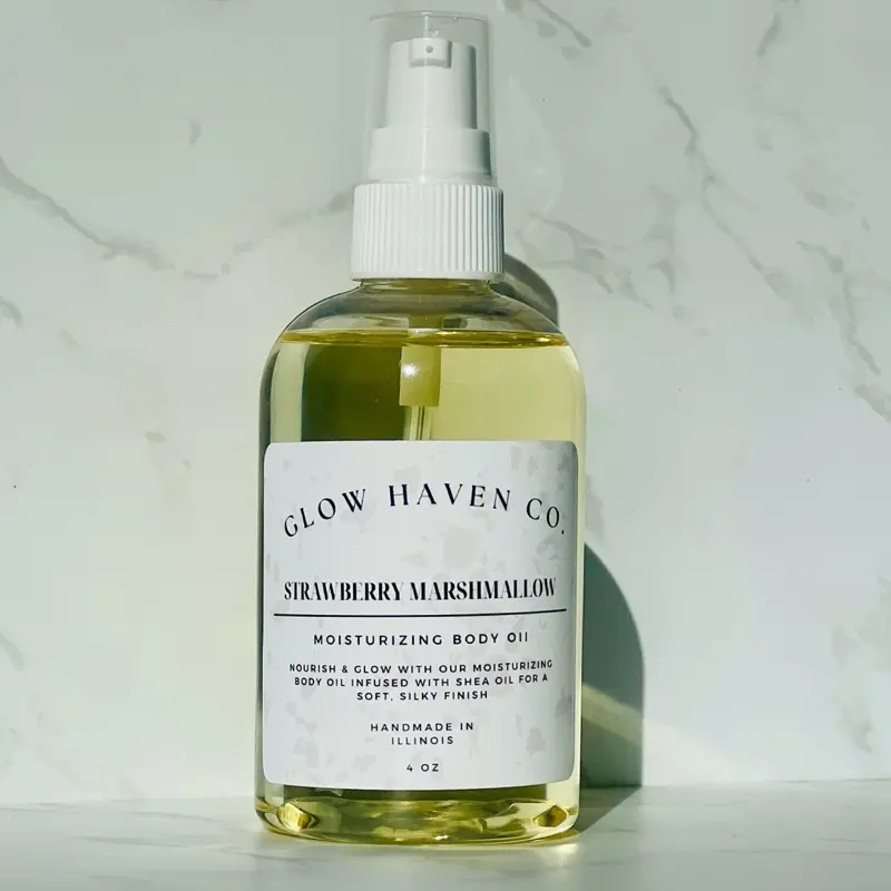 Glow Haven Co. Strawberry Marshmallow Body Oil | Sweet Strawberry ...
