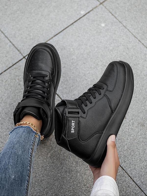 Women's Fashionable Letter Label Design Lace Up High Top Sneakers ...