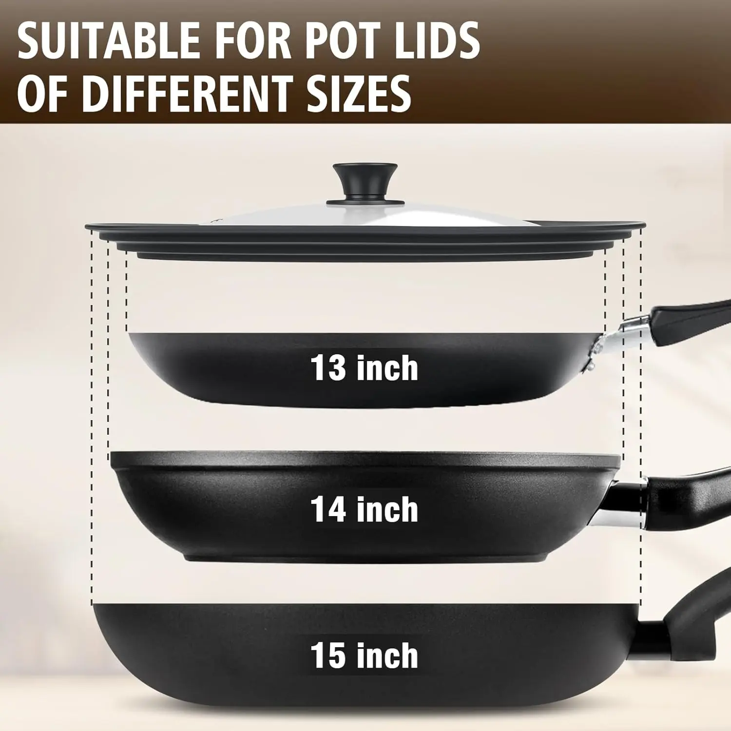 Extra Large Universal Pot Lid Suitable for 13inch , 14inch , 15inch ...