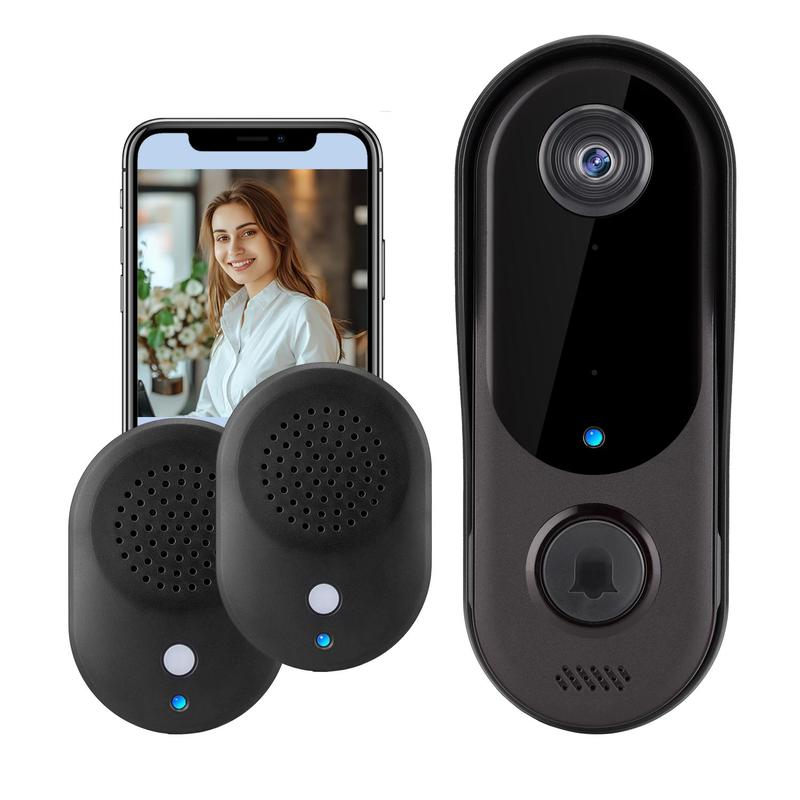 Smart Doorbell Camera, 2.4GHz WiFi Smart Doorbell Camera with 2 Indoor ...