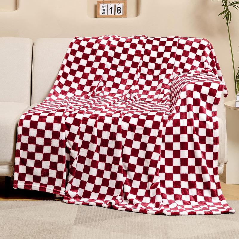 FY FIBER HOUSE Checkered Flannel Fleece Throw Blanket Soft Cozy ...