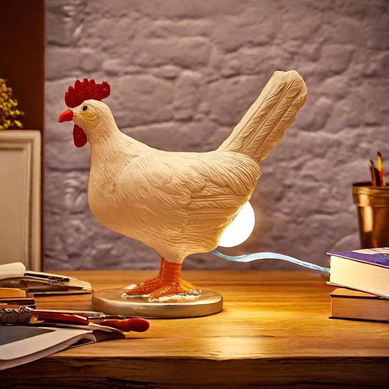 Mini Chicken Egg Lamp Funny Lifelike Resin Night Light USB Powered Soft ...