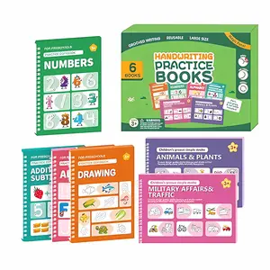 Reusable Grooved Handwriting Workbook for Kids, Learning Materials, 6 ...