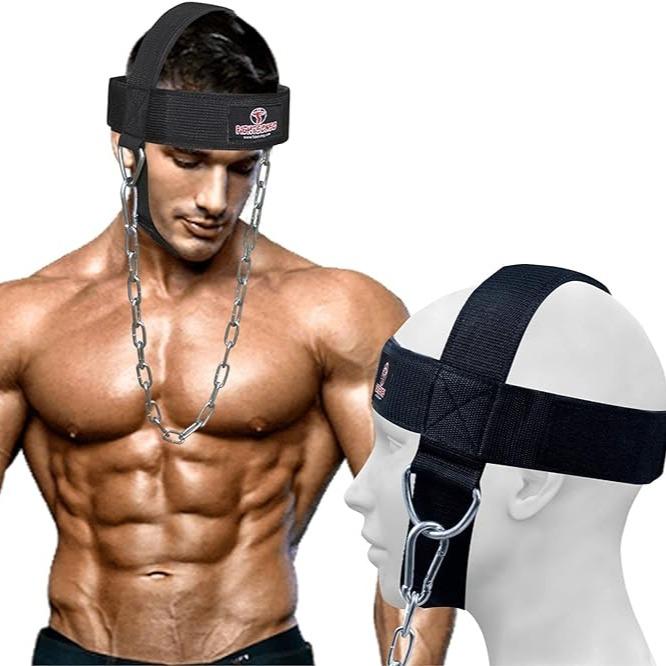 Neck Harness for Training Padded & Adjustable Strap with steel chain ...