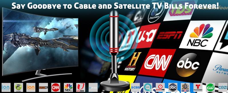 6000-Foot Smart TV Indoor Digital TV Antenna 2025 HD TV Antenna with ...