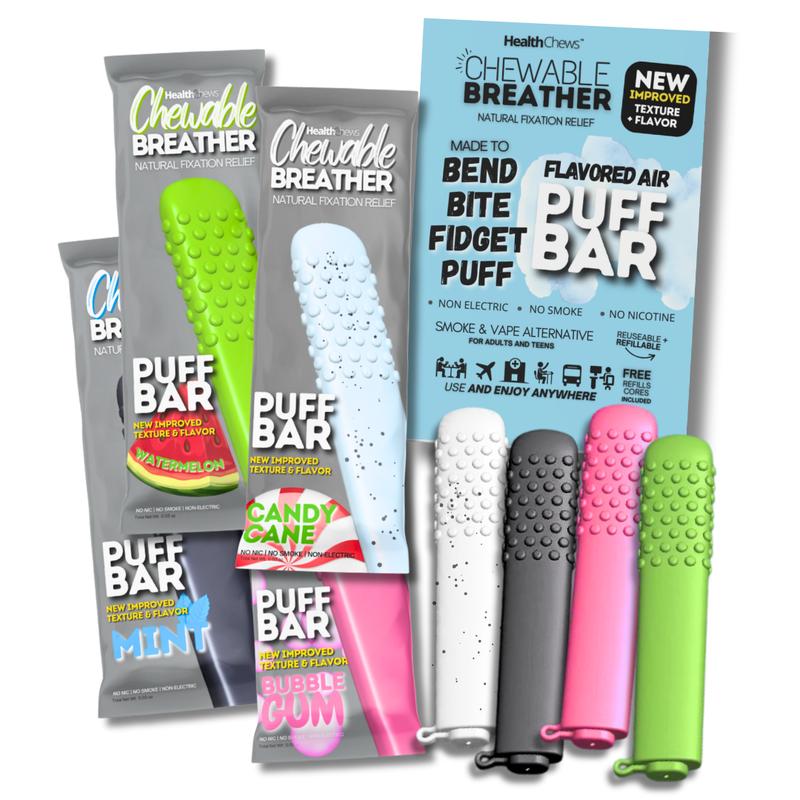 Chewable Breather PUFF-BARS Aromatherapy Essential Oil with Refills ...