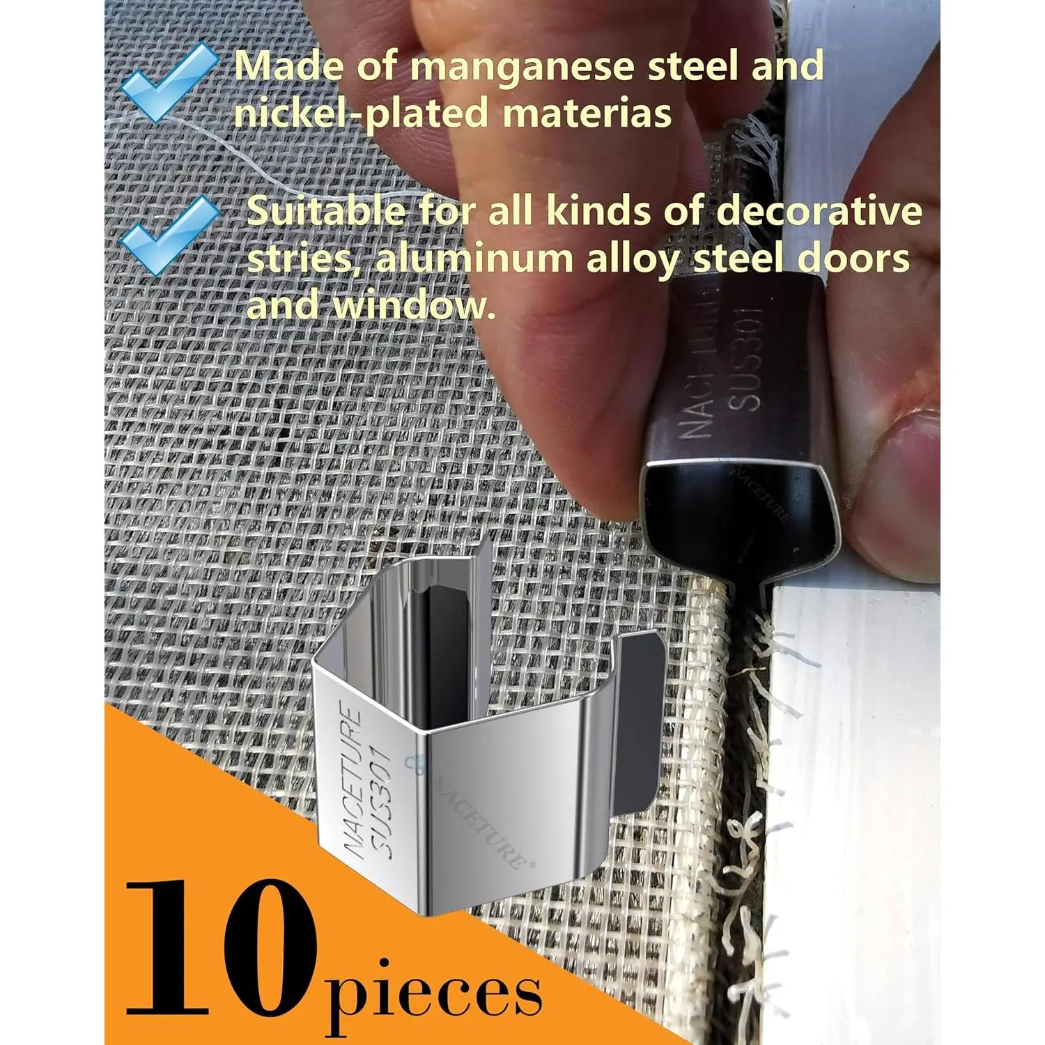20 Pieces Screen Door Tool Kit Screen Installer Clips with Screen ...