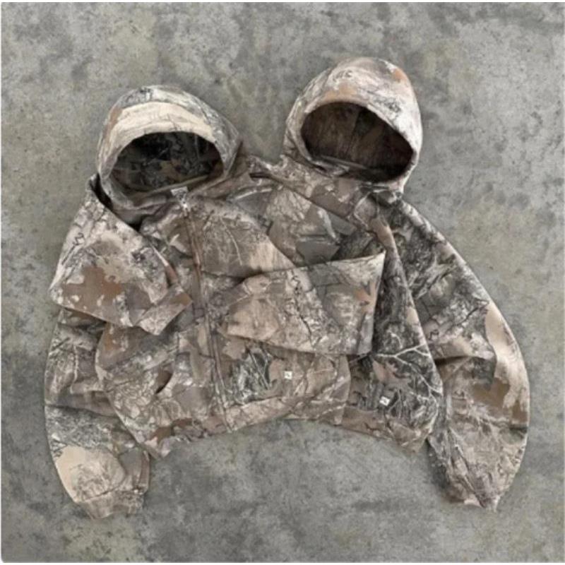 Zip up Camo Hoodie Y2k Oversized Graphic Hoodies Emo Clothes Vintage ...