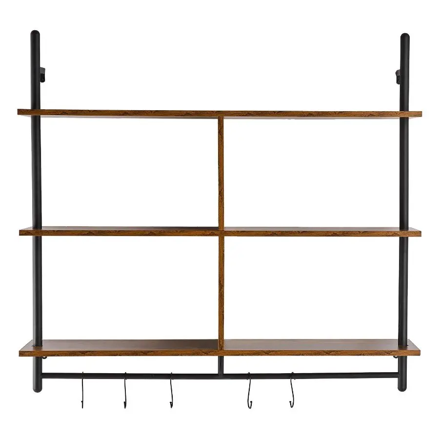 VEVOR Industrial Pipe Shelf, 3 Tier 41.5x9.84in, Wall-Mount Floating ...