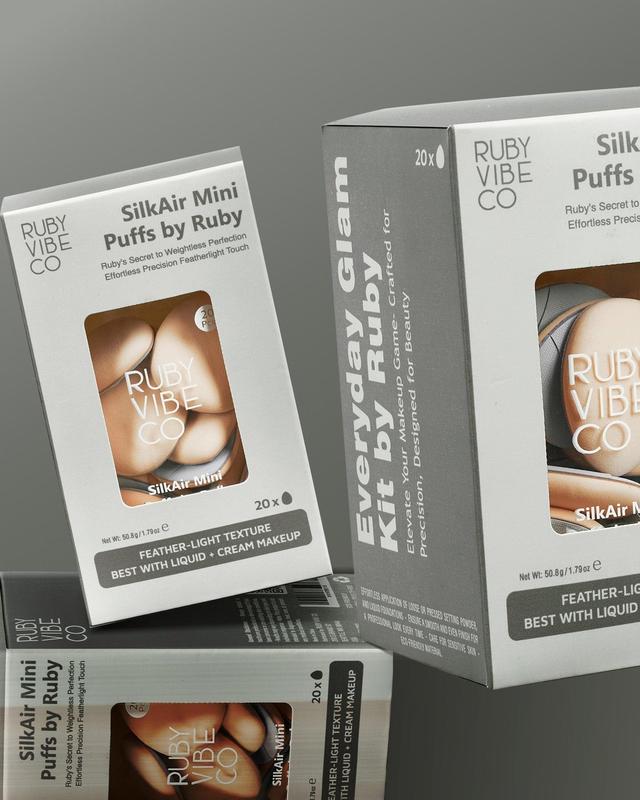 Ruby Vibe Co SilkAir Mini Puffs 20 Pack - Eco-Friendly Latex-Free ...