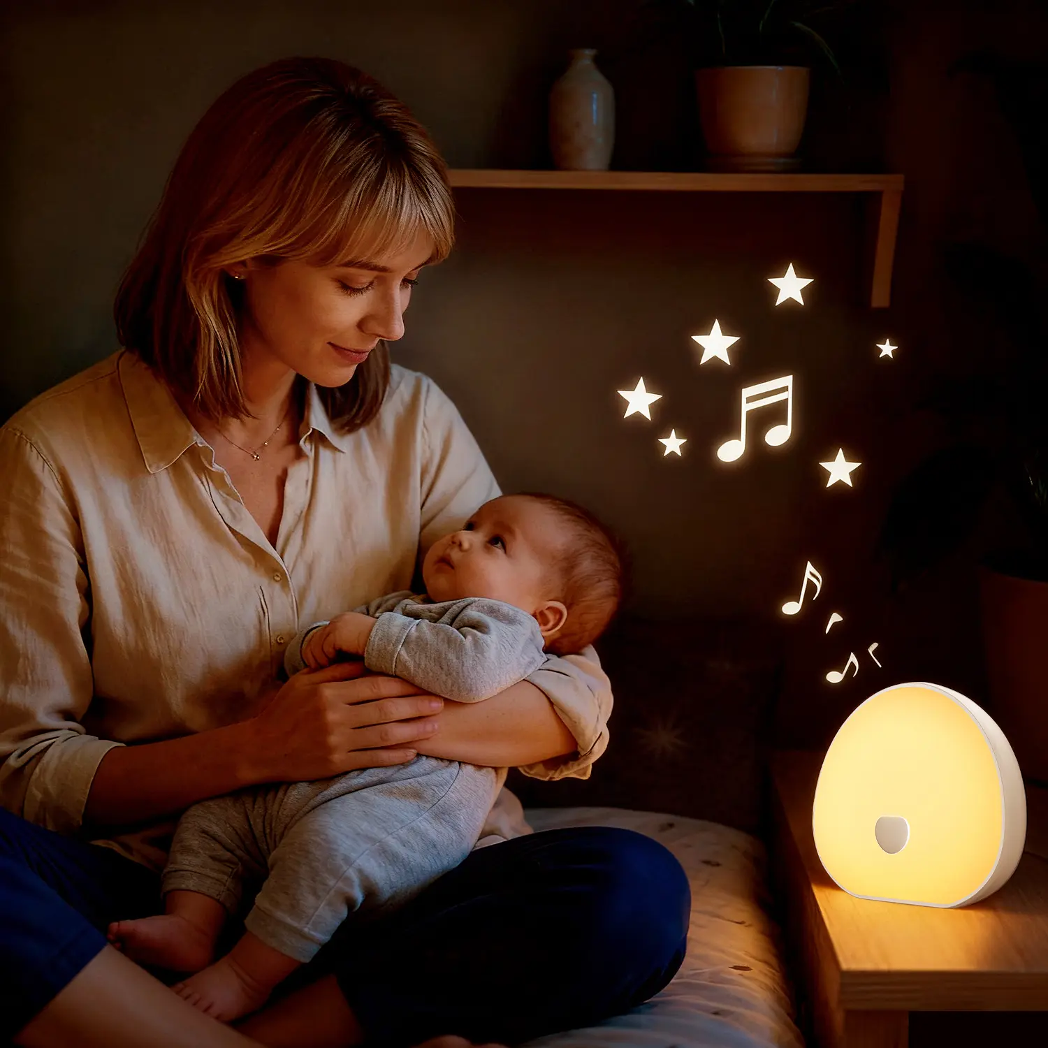 Night Light for Kids, 2 in 1 Baby White Noise Sound Machine for All ...