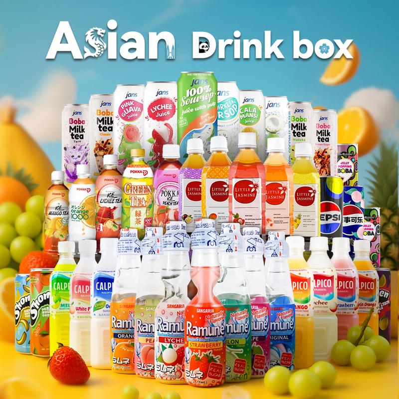 Asian Snack and Beverage Snack box bundled with drinks Fruit Combo ...