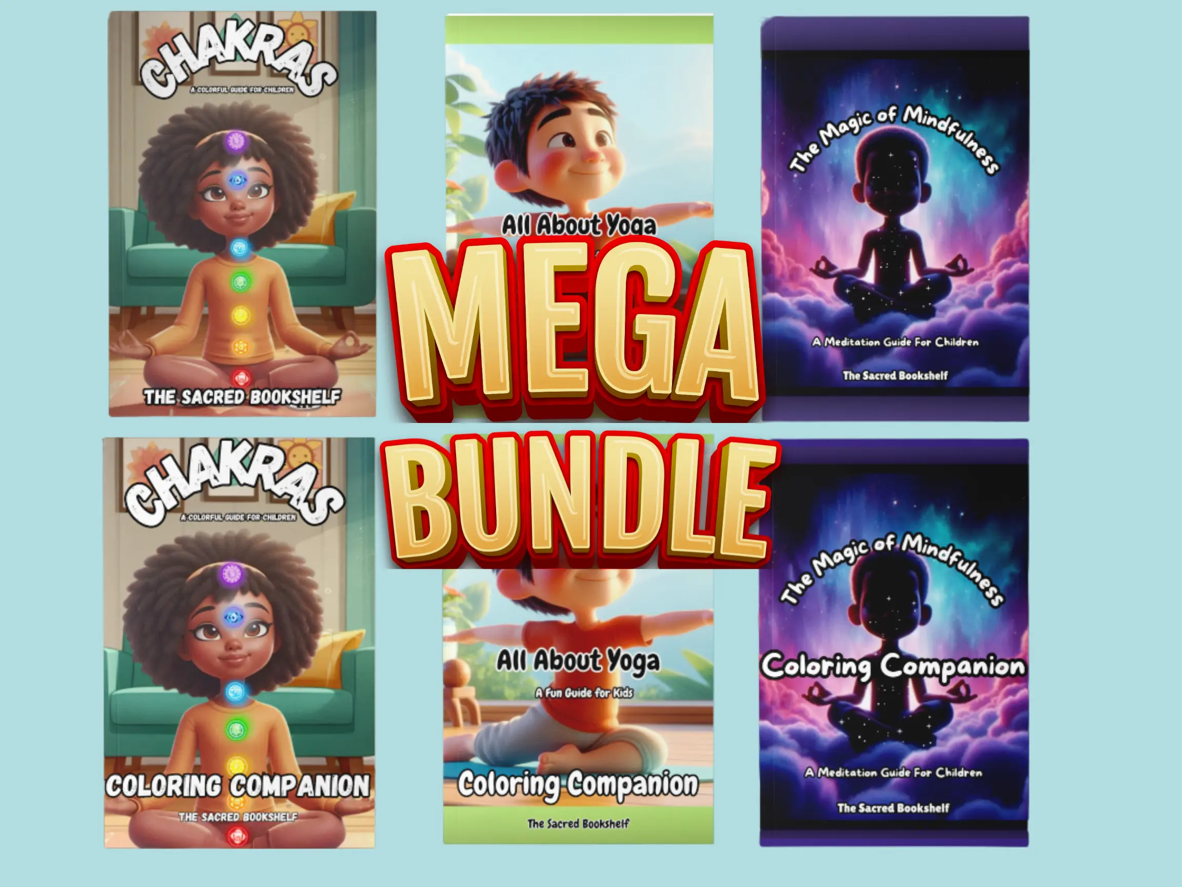 The Sacred Bookshelf Mega Bundle + Mindfulness Book Set for Children ...