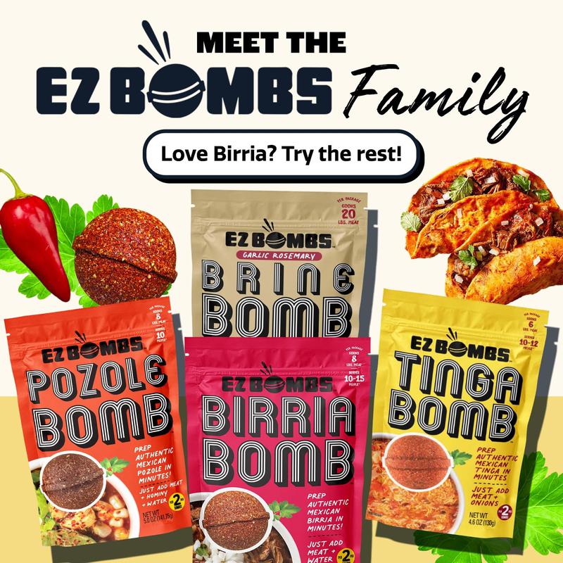 EZ Bombs Birria Bomb Seasoning, Pack of 2 – Authentic Mexican Spice Mix ...