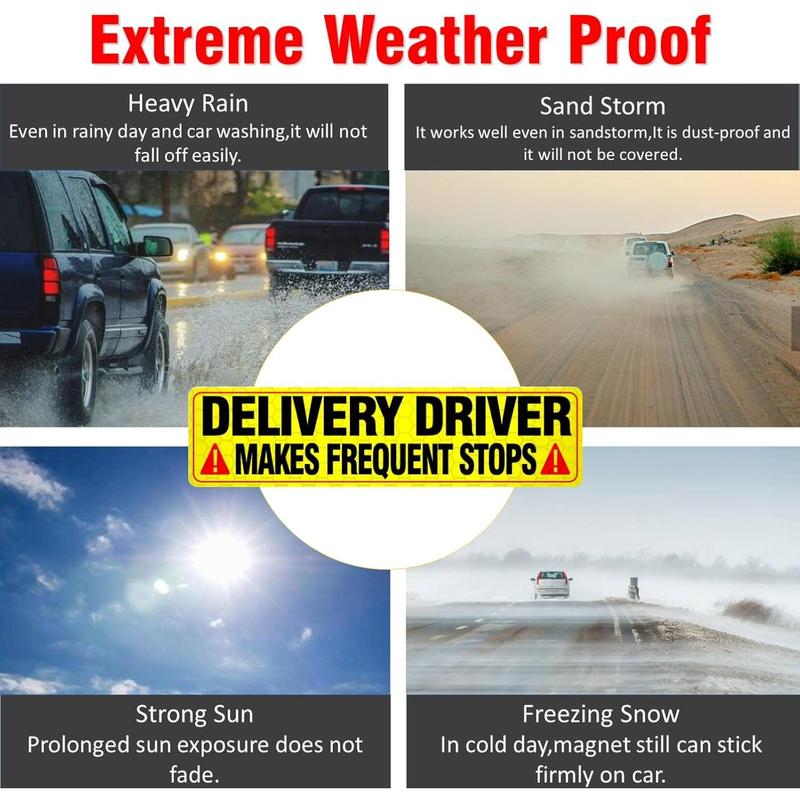 2 Pack Heavy Duty Magnetic Delivery Vehicle Frequent Stops Signs (2*12 ...