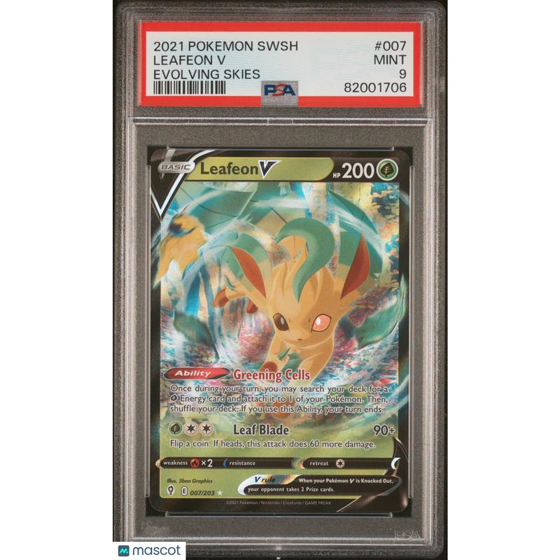 PSA 2021 Pokémon TCG Leafeon V #007 Full Art 9 - TikTok Shop