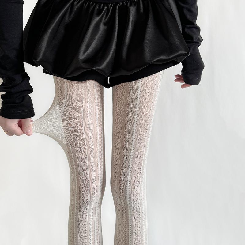 Chic Lorita Lace Tights JK Style Sheer Patterned Hosiery Breathable ...