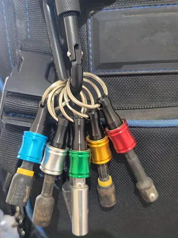 6pcs Casual Hex Shank Drill Bit Storage Rod Extension Rod Keychain ...