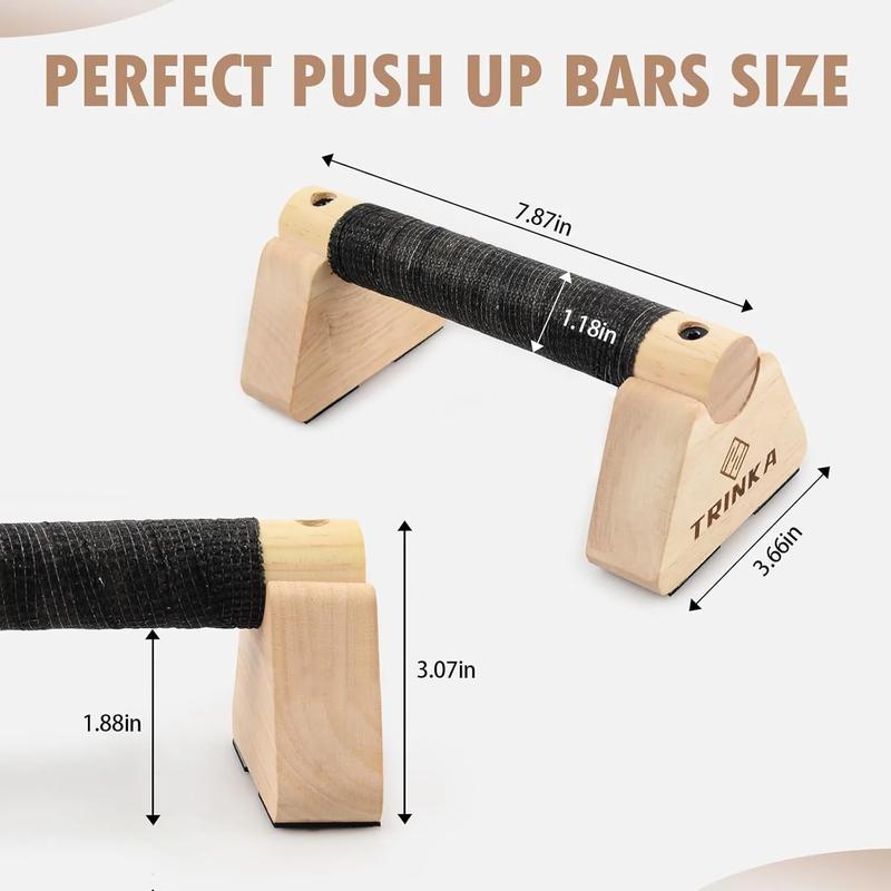 Wooden Parallettes Push Up Bars, 2 PCS Wood Calisthenics Bars with Non ...