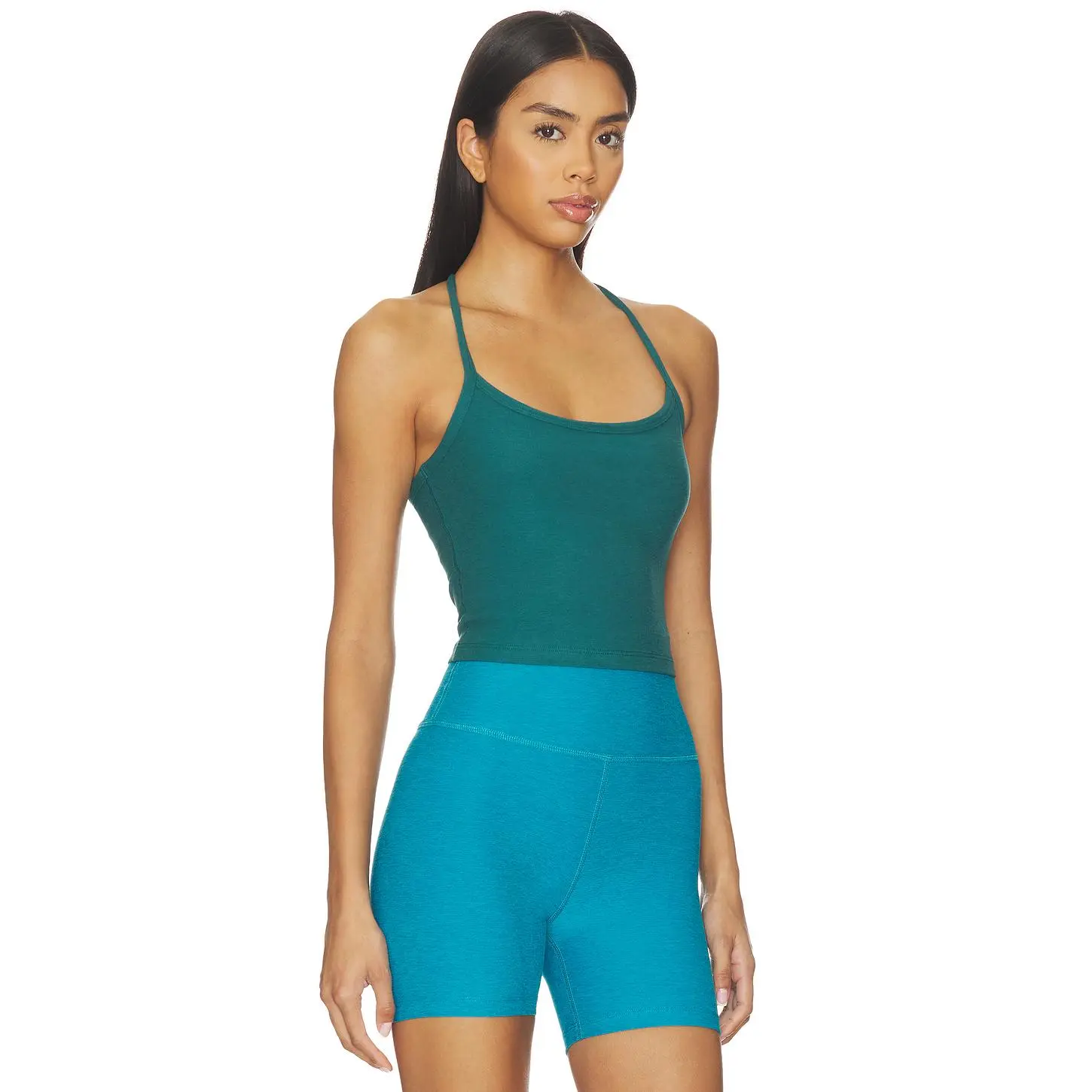 Beyond Yoga Spacedye Slim Racerback Cropped Tank Top in Tempest Teal ...