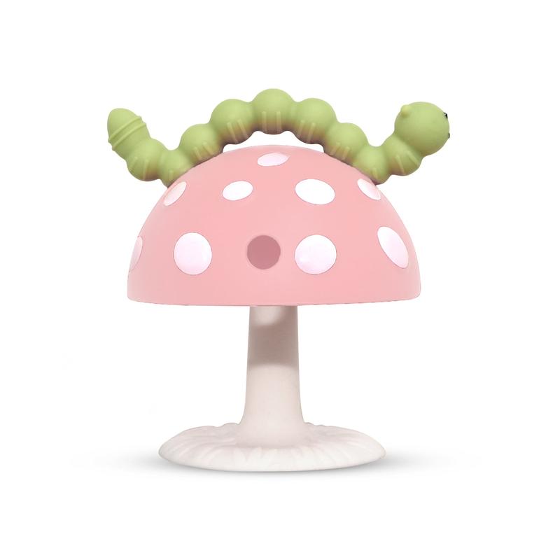 Chompy Mushroom Grip Silicone Teether Toy - Pink - TikTok Shop