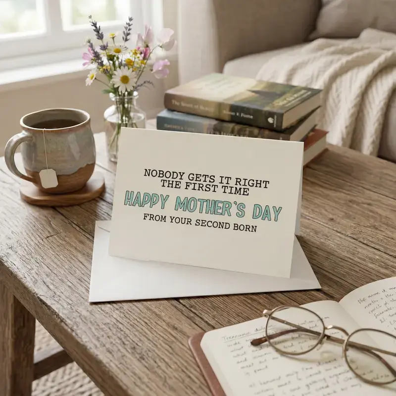 Funny Mother's Day Card with Blank Inside, "Second Born" Sarcastic ...