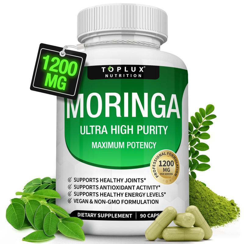 Toplux Nutrition Moringa Capsules 1200mg - Pure Moringa Powder for ...