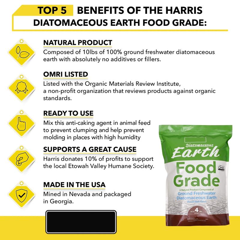 Diatomaceous Earth Food Grade Powder - OMRI Listed for Organic Use, 4lb ...