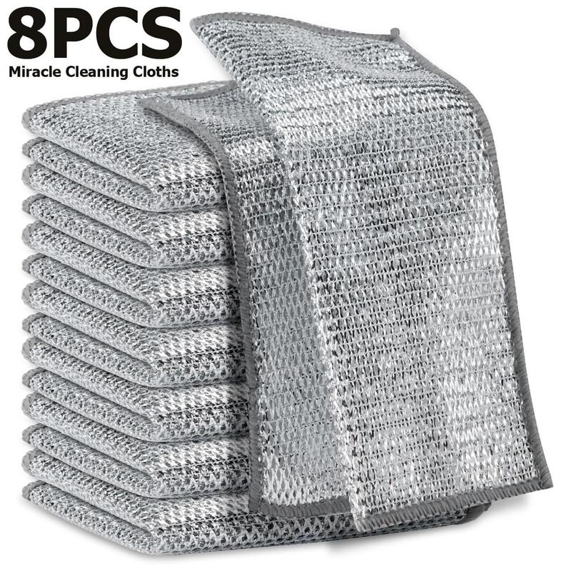 Multipurpose Wire Cleaning Cloths, 8pcs Wire Dishwashing Rags, Scouring ...
