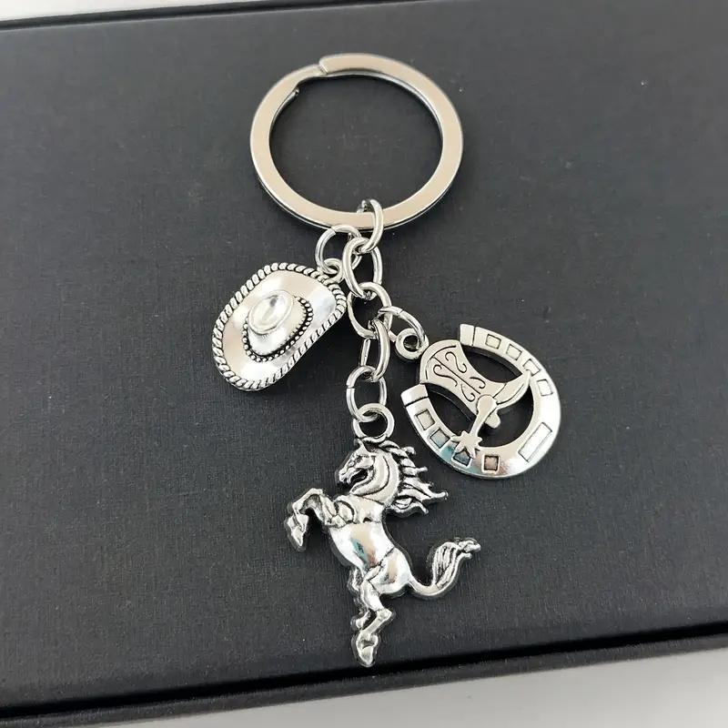 1pc Retro Western Cowboy Keychain With Hat, Boot & Horse Charms ...