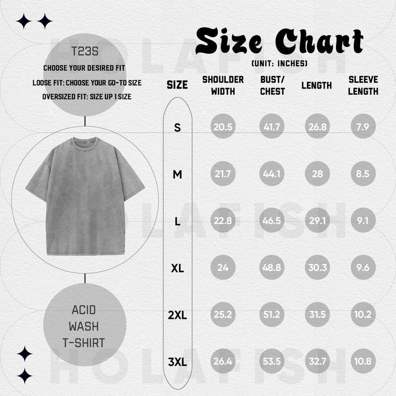 Holafish Acid Wash Vintage Streetwear T-Shirt Cotton Material & Daisy ...