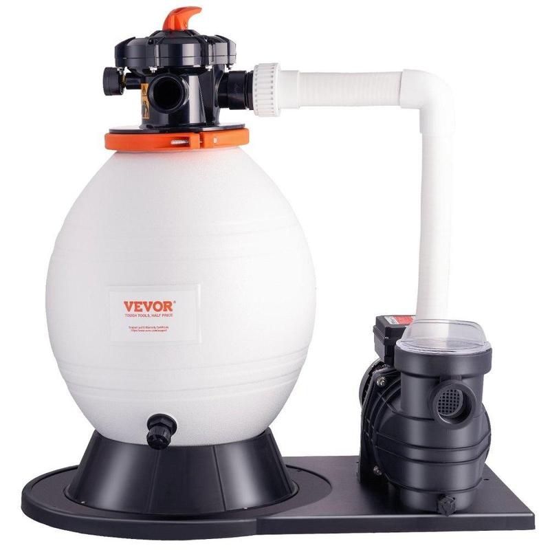 Sand Filter Pump, Swimming Pool System with 6-Way Valve & Strainer ...