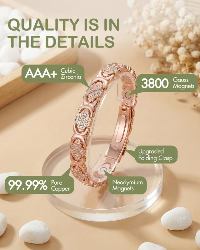 Jecanori Pure Copper Magnetic Bracelet for Women 3500 Gauss Effective ...