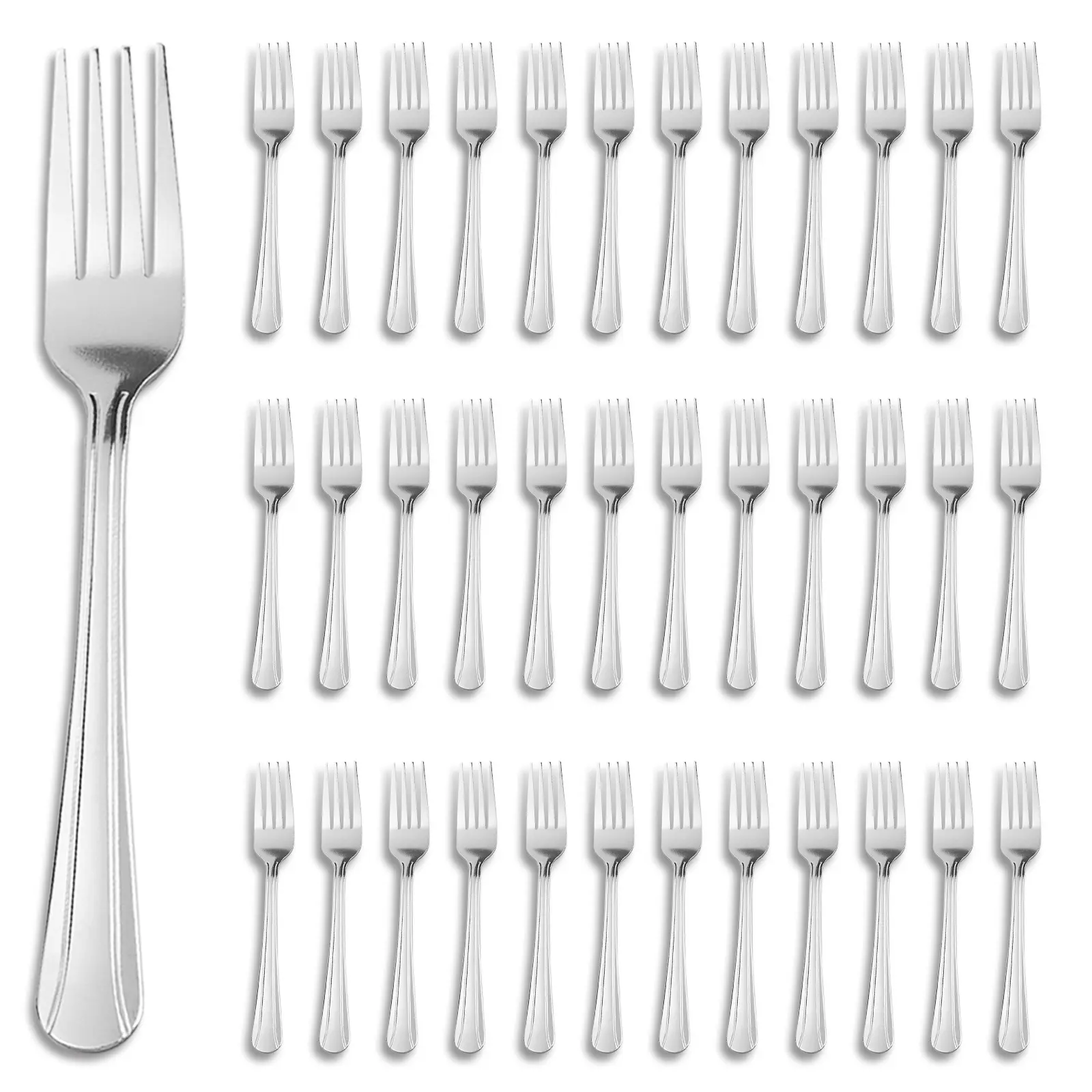 36-Piece Stainless Steel Dinner Fork Set Classic Design for Meals ...