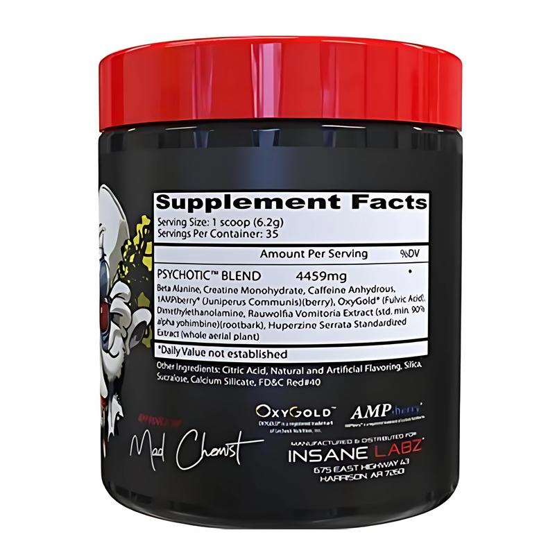 Insane Labz Psychotic Pre Workout Powder – High Stimulant Formula for ...