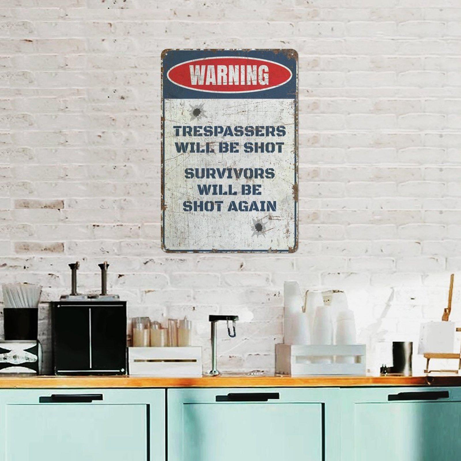 Trespassers will be Shot - Warning Metal Sign - No Trespassing - No ...