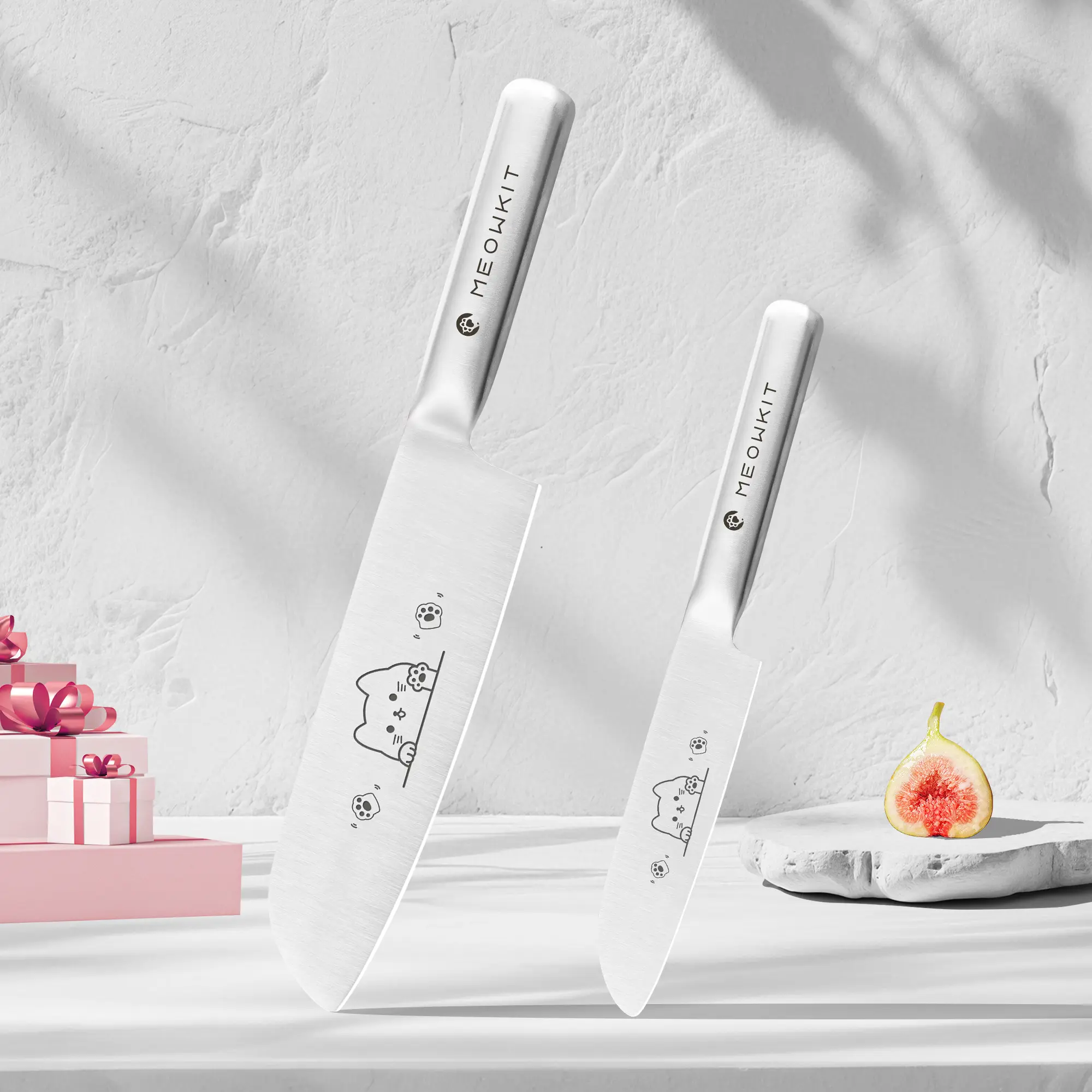 Meowkit 2-Piece Kitchen Knife Set with Cat Etching - TikTok Shop