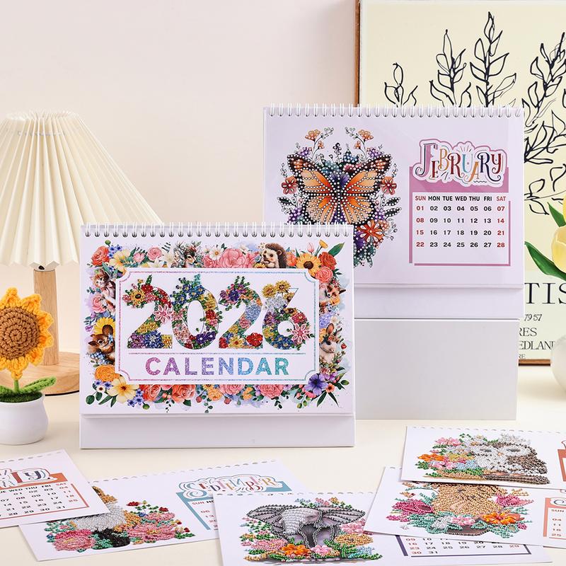 2026 Diamond Calendar Set - 13pcs Vintage Floral & Animal Monthly ...