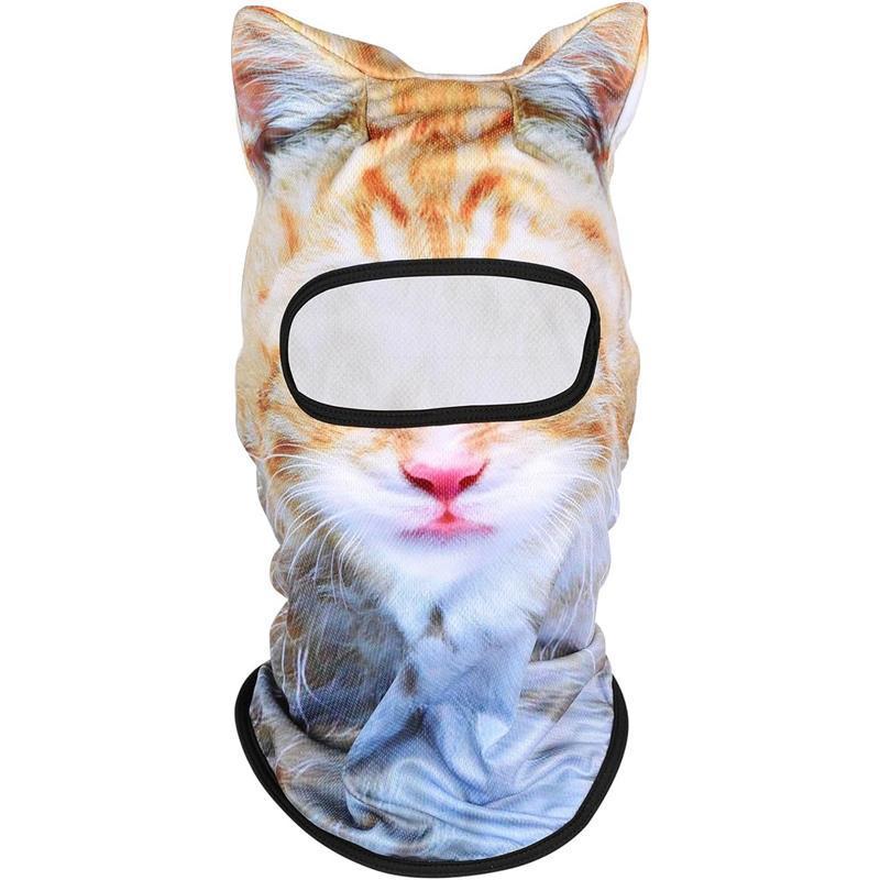 3D Cat Ski Mask Balaclava with Ears - Cat Shiesty Face Cover for Skiing ...