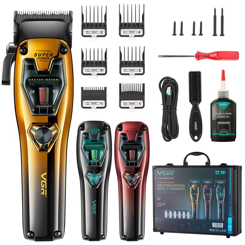 VGR 668 Hair Clippers for Men Professional, 8000-11000 RPM Vector Motor ...