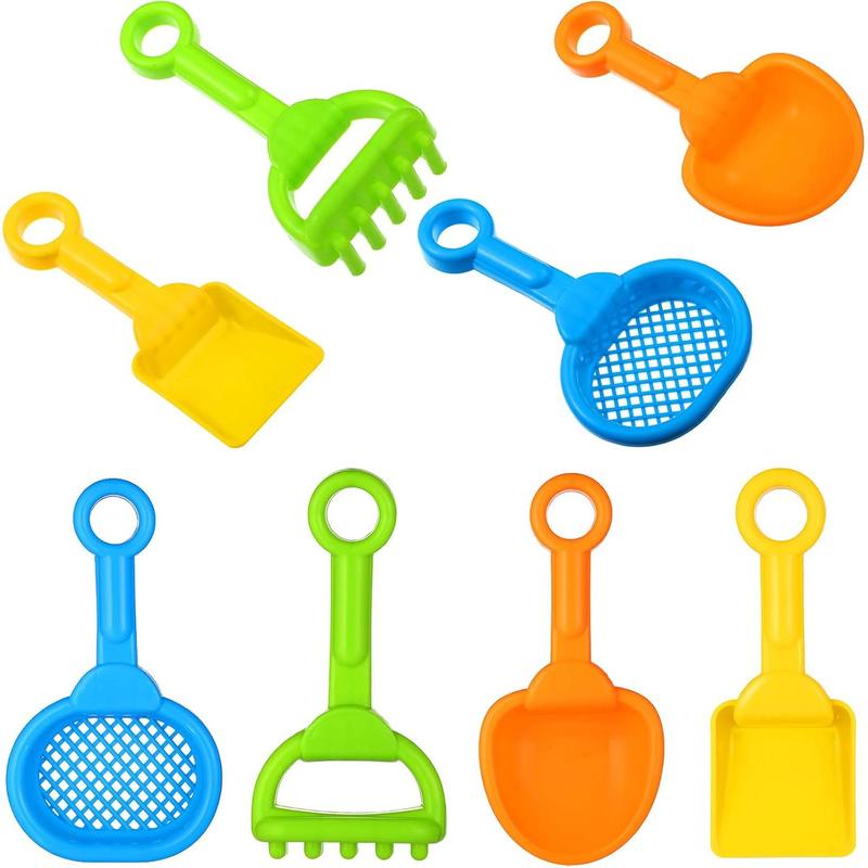 Skylety 8 Pieces Sand Shovels Colorful Plastic Rake Winter Beach Sand ...