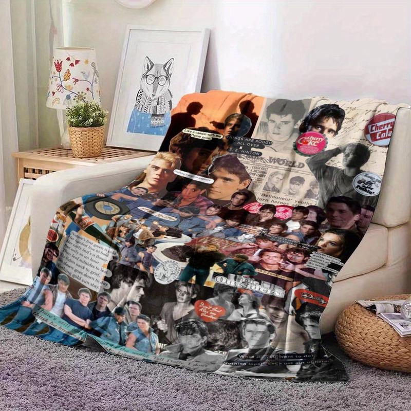 1pc The Outsiders Movie Collage Blanket - Lightweight Light Beige ...