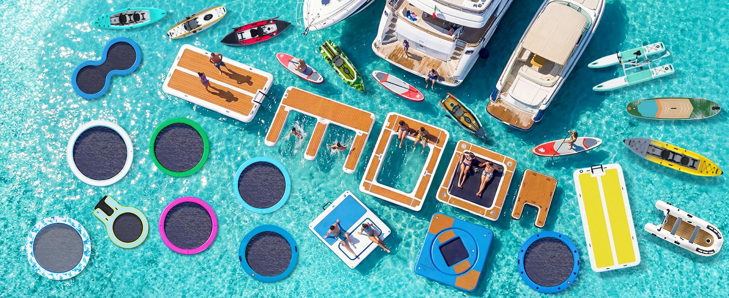Round Inflatable Floating Dock, Sunchill Float Ring, Hammock Tanning ...